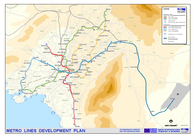 Athens Metro Map | PDF | Athens | Electric Rail Transport