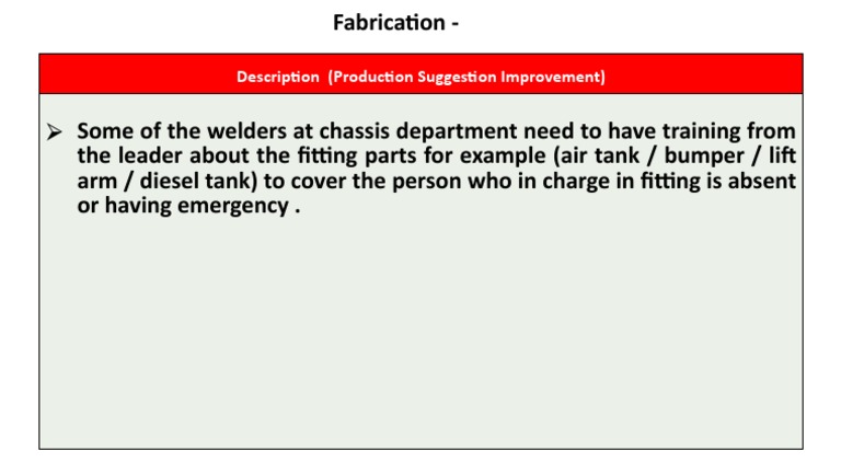 Production & Safety Improvement - Template | PDF