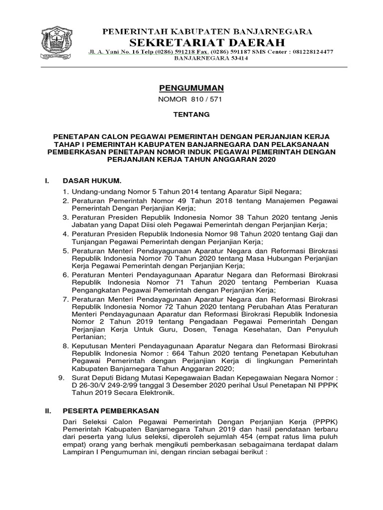 Final Pengumuman Penetapan CP3K Dan Pemberkasan | PDF | Pengelolaan Keuangan & Uang