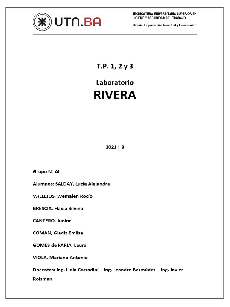 TP Grupal - Grupo AL (U1, 2 y 3) | PDF | Calidad (comercial) | Laboratorios