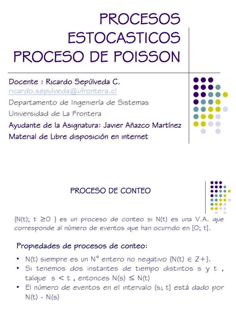 Proceso de Poisson: Conceptos y Propiedades | PDF | Distribución de ...