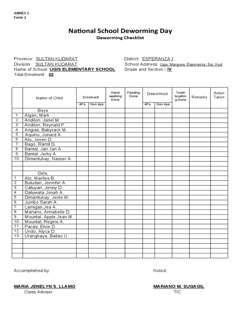 National School Deworming Day | PDF