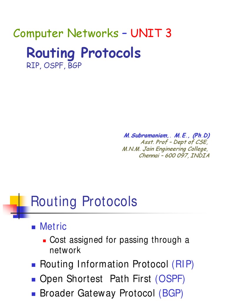 Routing Protocols Explained: RIP, OSPF, BGP | PDF | Routing | Router (Computing)