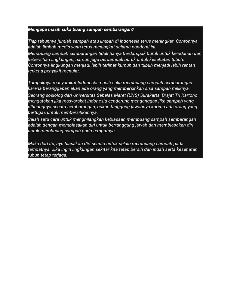 Artikel Sampah | PDF