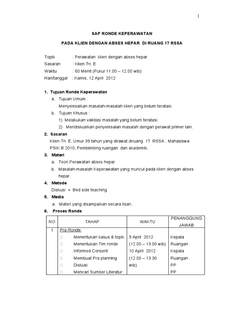 SAP Proposal Ronde Abses Hepar | PDF