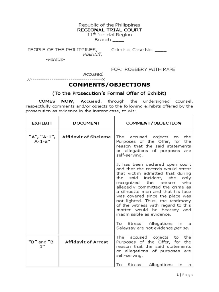 Comment of Formal Offer of Prosecution | PDF | Hearsay | Evidence