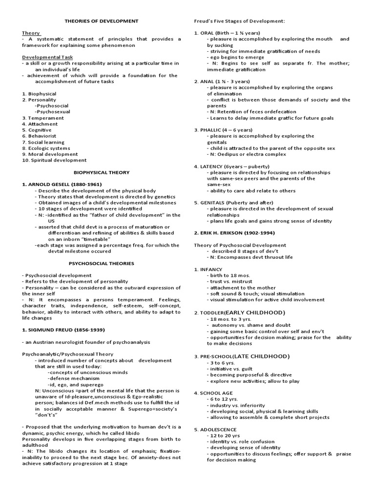 Development Theories | PDF | Developmental Psychology | Attachment Theory