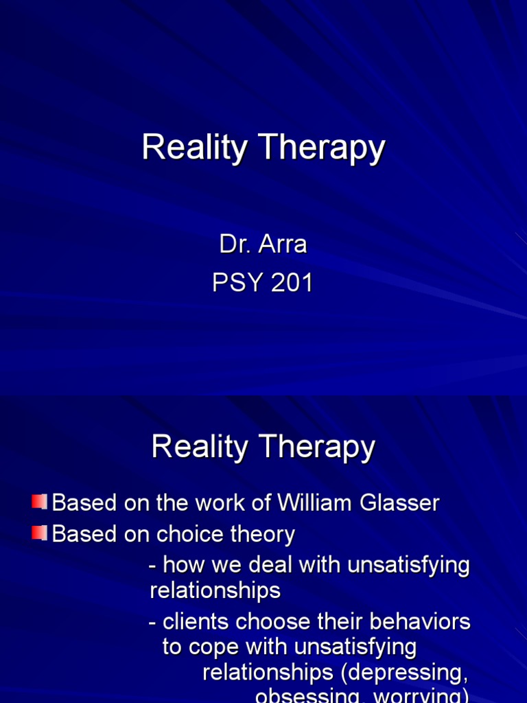 Reality Therapy | PDF | Therapy | Psychology