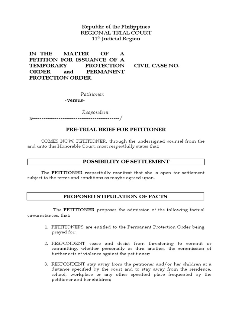 Philippine Protection Order Case | PDF | Testimony | Restraining Order