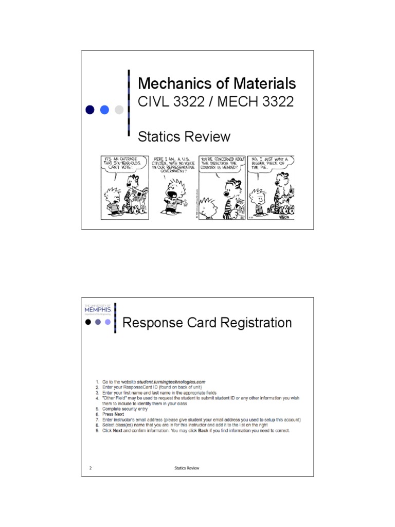 Civl 3322 Mech 3322 Statics Review - Compress | PDF | Stress (Mechanics ...