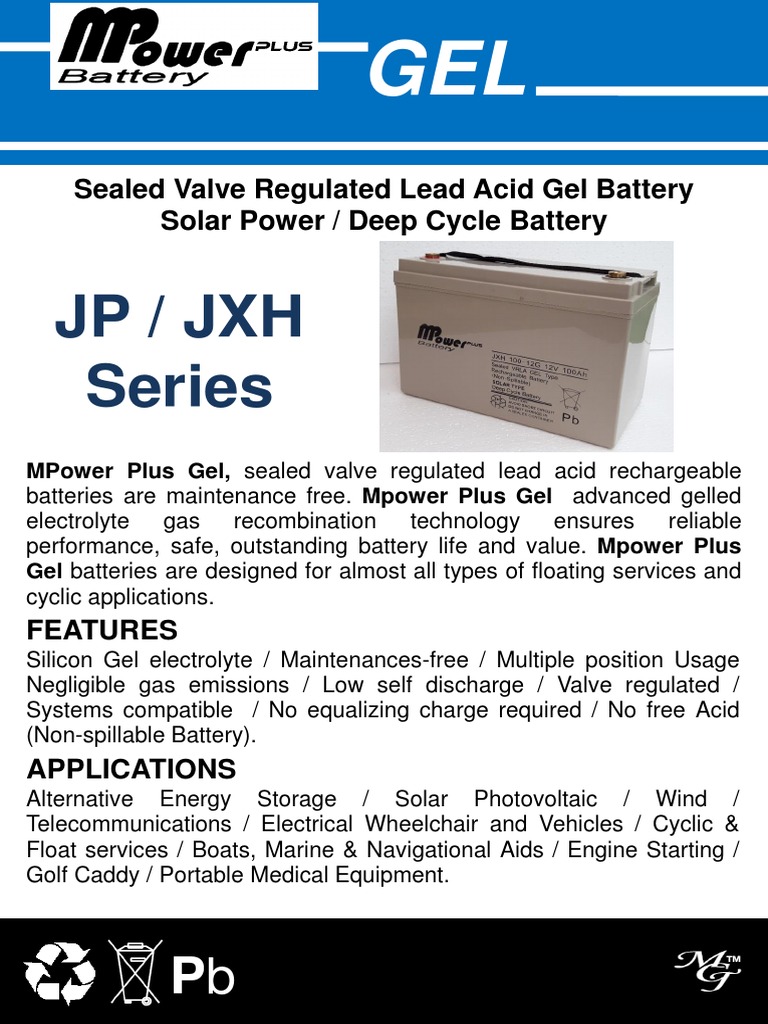 JP-JXH-GELCatalogue 2019 (MPower Plus) New | PDF | Rechargeable Battery | Manufactured Goods
