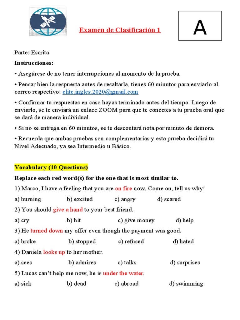 Examen de Clasificación 1 | PDF