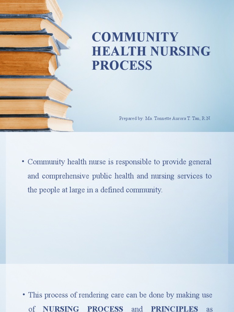 Community Health Nursing Process: Prepared By: Ma. Tonnette Aurora T ...