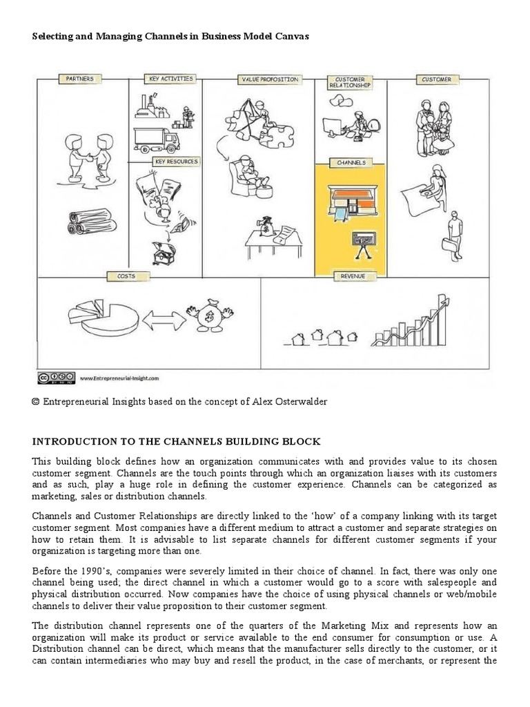 Selecting and Managing Channels in Business Model Canvas | PDF | Retail ...