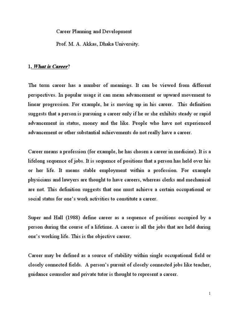 Career Planning and Development | PDF | Mentorship | Employment