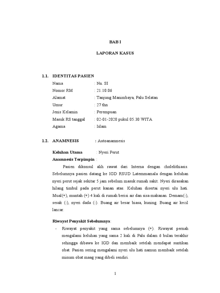 LAPSUS CHOLELITHIASIS - Cholelithiasis | PDF