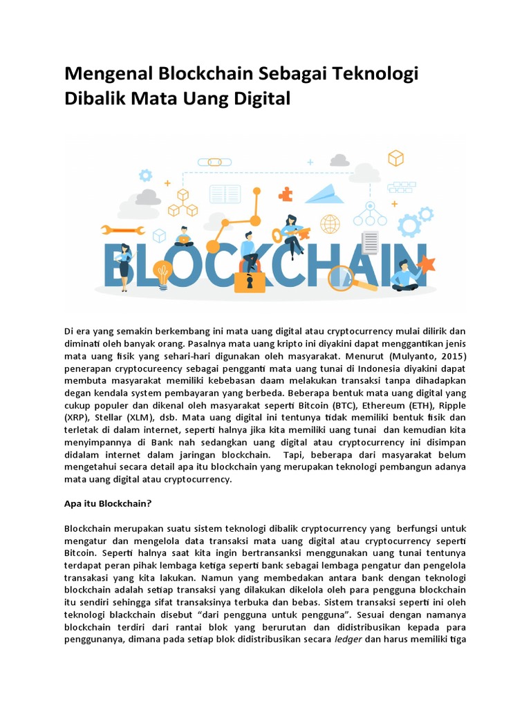 Mengenal Blockchain Sebagai Teknologi Dibalik Mata Uang Digital | PDF ...