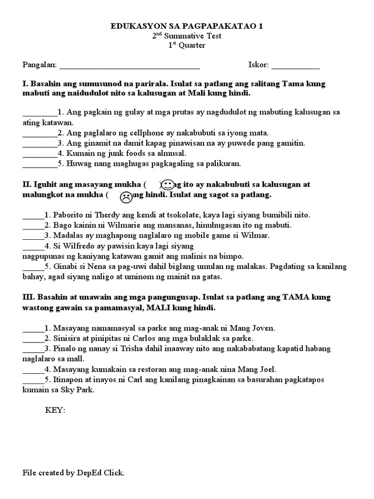 Esp 1 - ST2 - Q1 | PDF