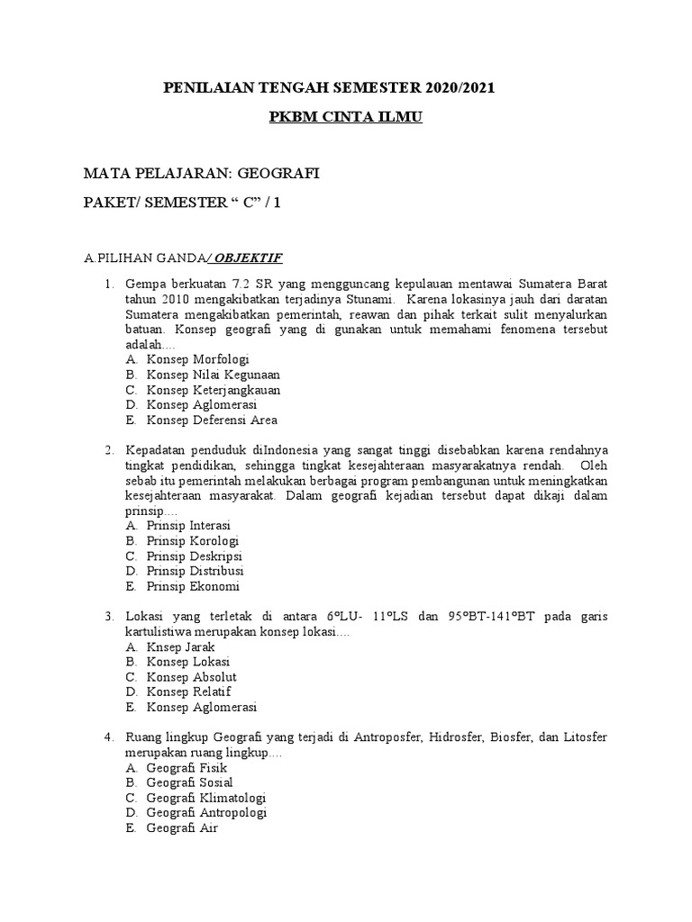 Soal Ujian Paket | PDF