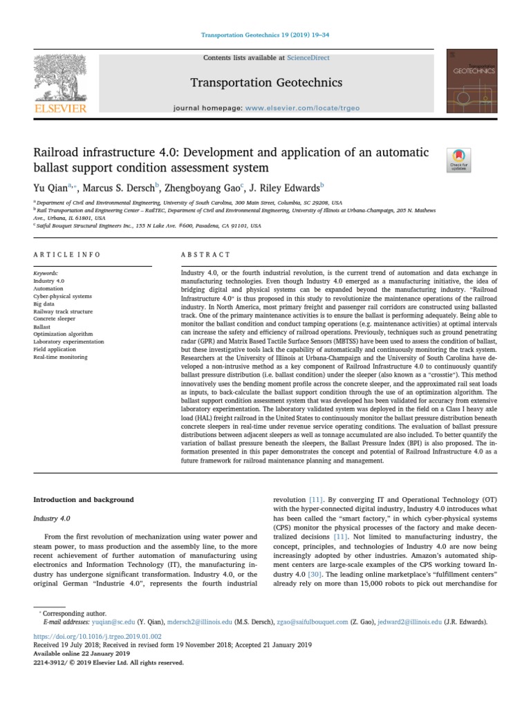 Transportation Geotechnics: A B C B | PDF | Bending | Track (Rail ...
