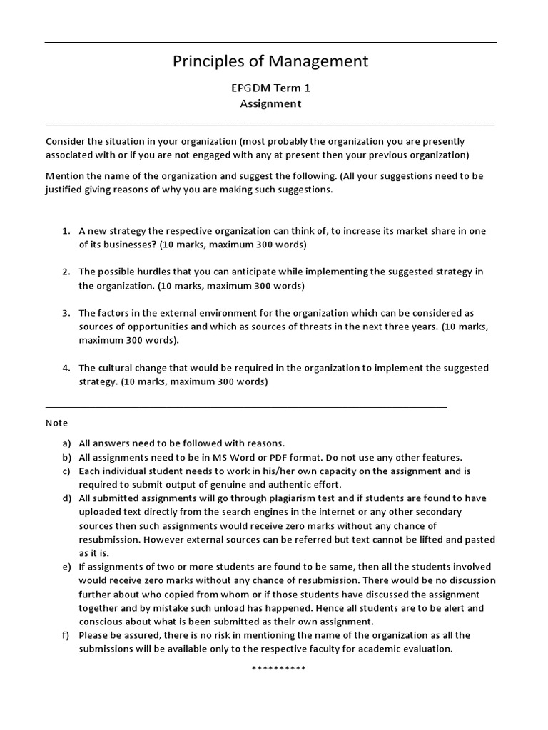 POM Assignment - April 2021 | PDF | Cognition | Communication