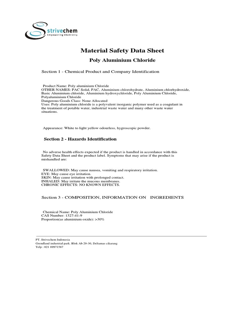 MSDS Pac. | PDF | Combustion | Chemistry