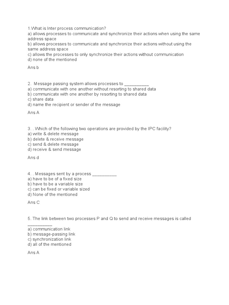 IPC Communication Processes Synchronization | PDF | Process (Computing ...