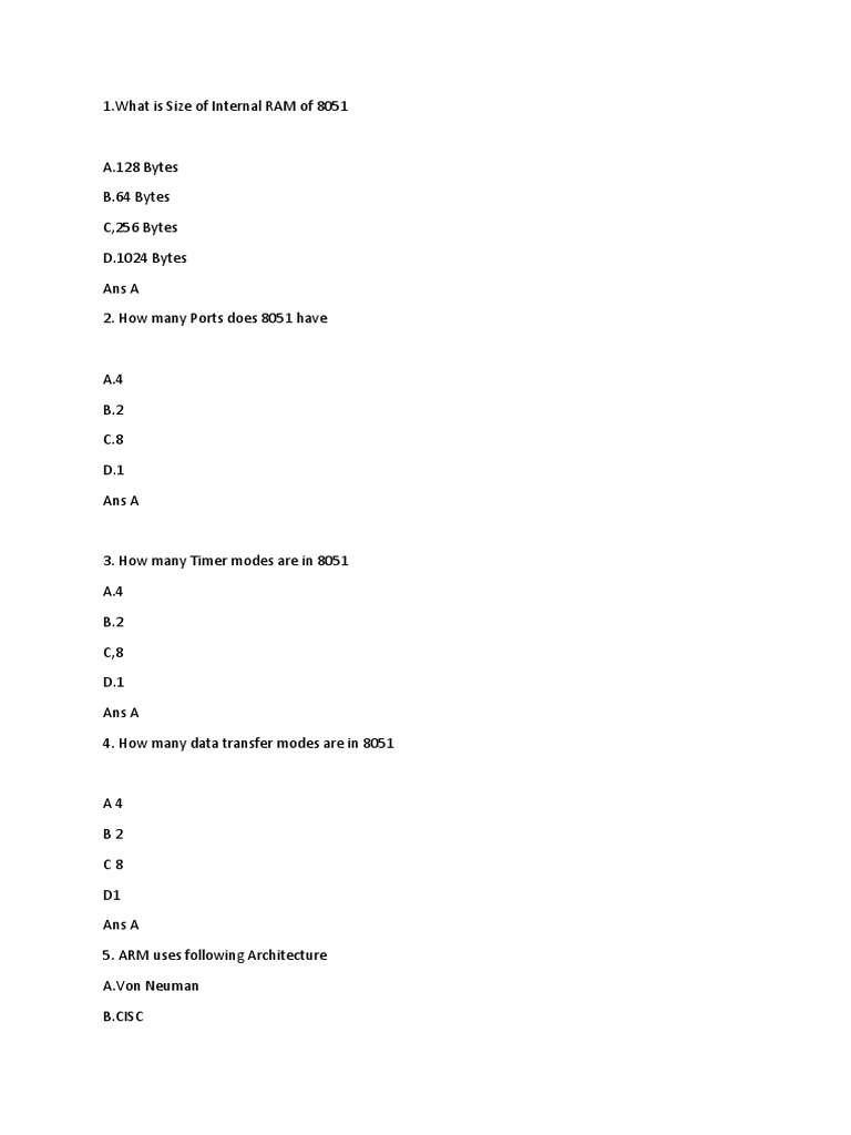 Es Unit 2 MCQ | PDF | Arm Architecture | Bluetooth Es Unit 2 MCQ | PDF | Arm Architecture | Bluetooth