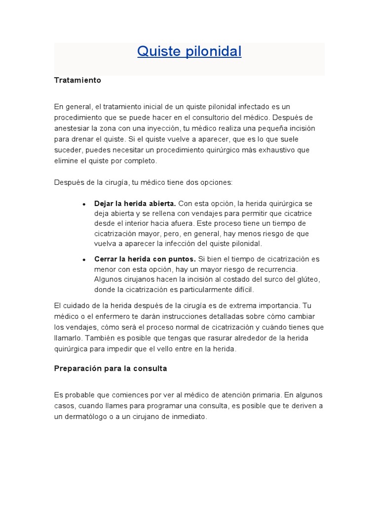 Quiste Pilonidal | PDF