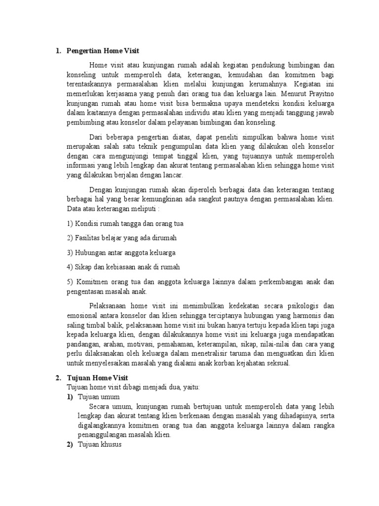 Pengertian Home Visit | PDF