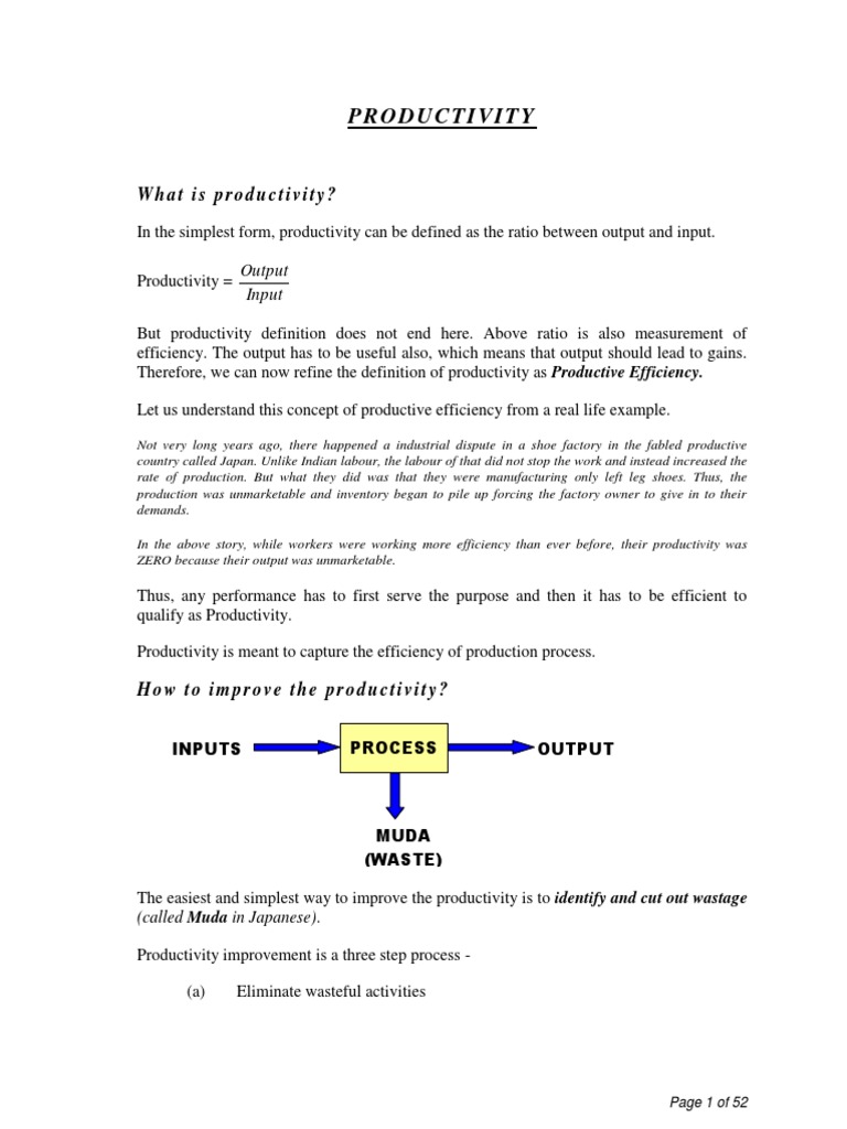 What Is Productivity? | PDF | Output (Economics) | Value (Economics)