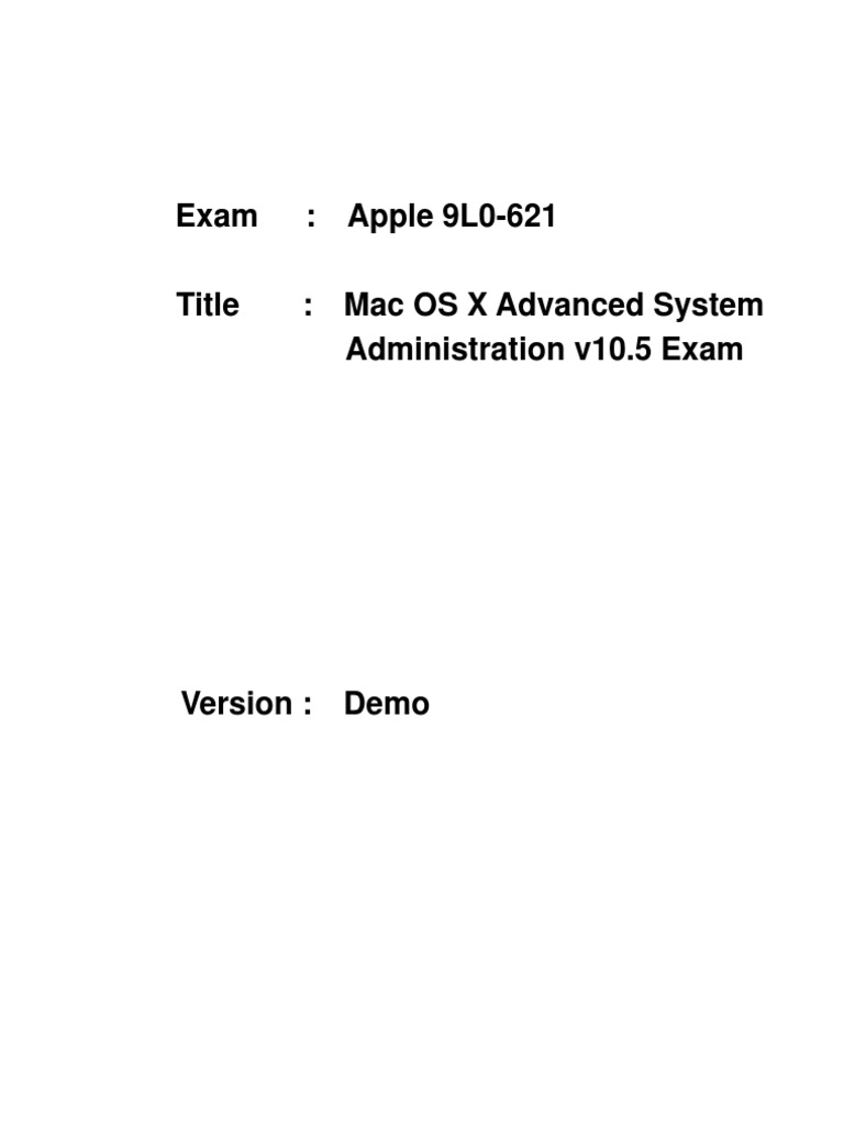 Test4pass 9L0-621 Practice Exam Free PDF Download | PDF | Mac Os X ...
