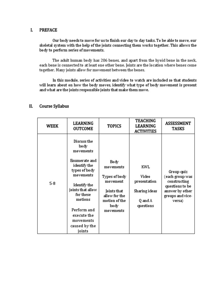 Body Movements | PDF | Anatomical Terms Of Motion | Anatomical Terms Of ...