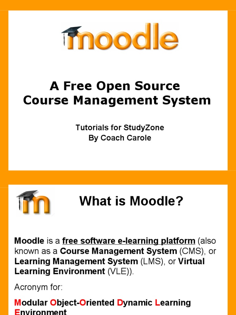 A Free Open Source Course Management System: Tutorials For Studyzone by Coach Carole | Download ...
