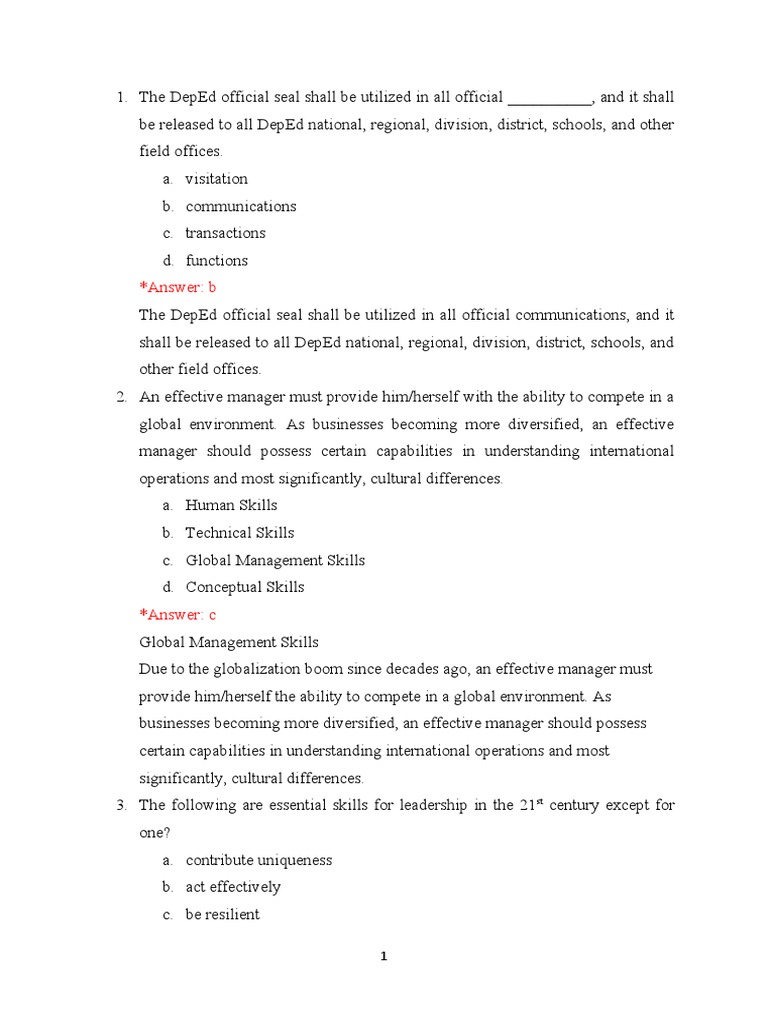 Nqesh Reviewer 2021 | PDF | Teachers | Leadership