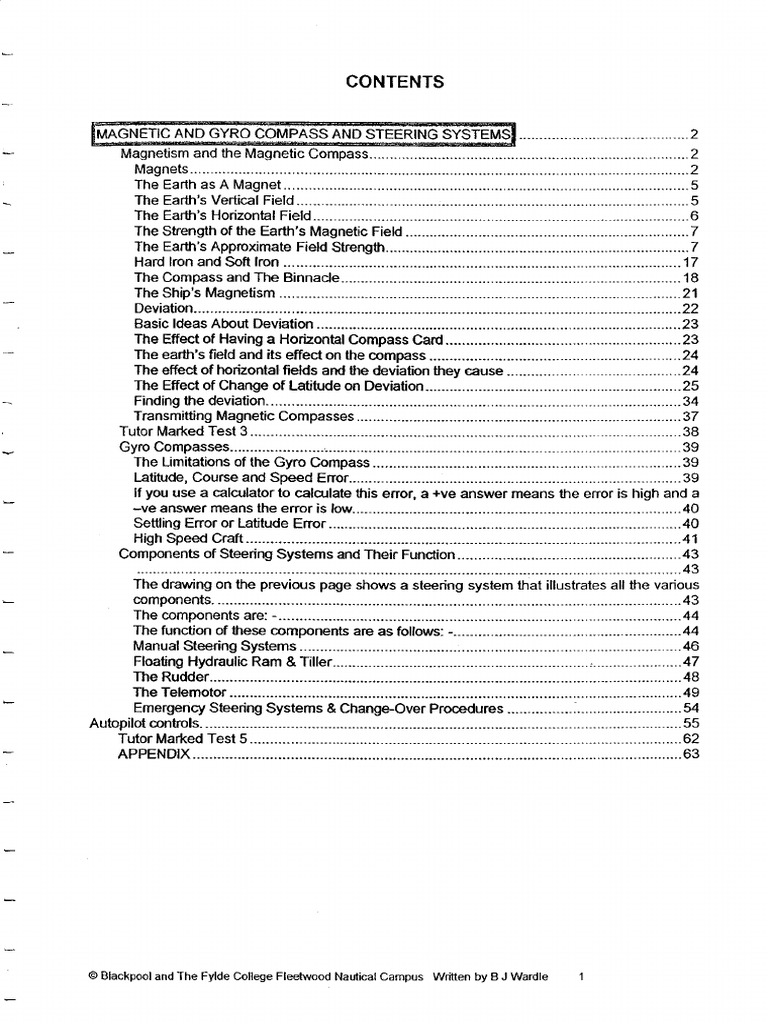 Magnetic and Gyro Compass and Steering Systems - B.J. Wa | PDF ...