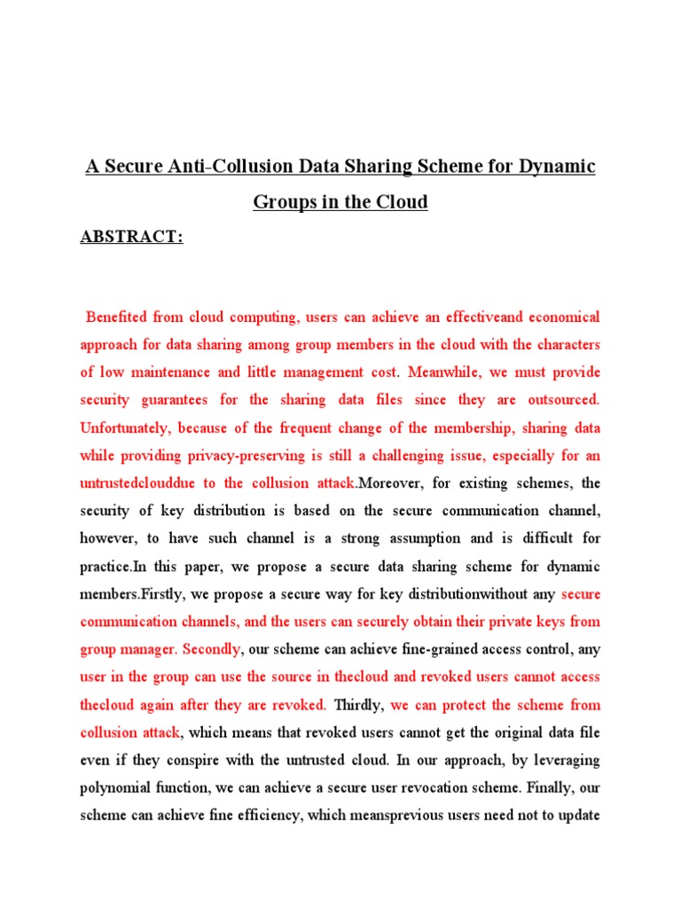 A Secure Anti-Collusion Data Sharing Scheme For Dynamic Groups in The ...