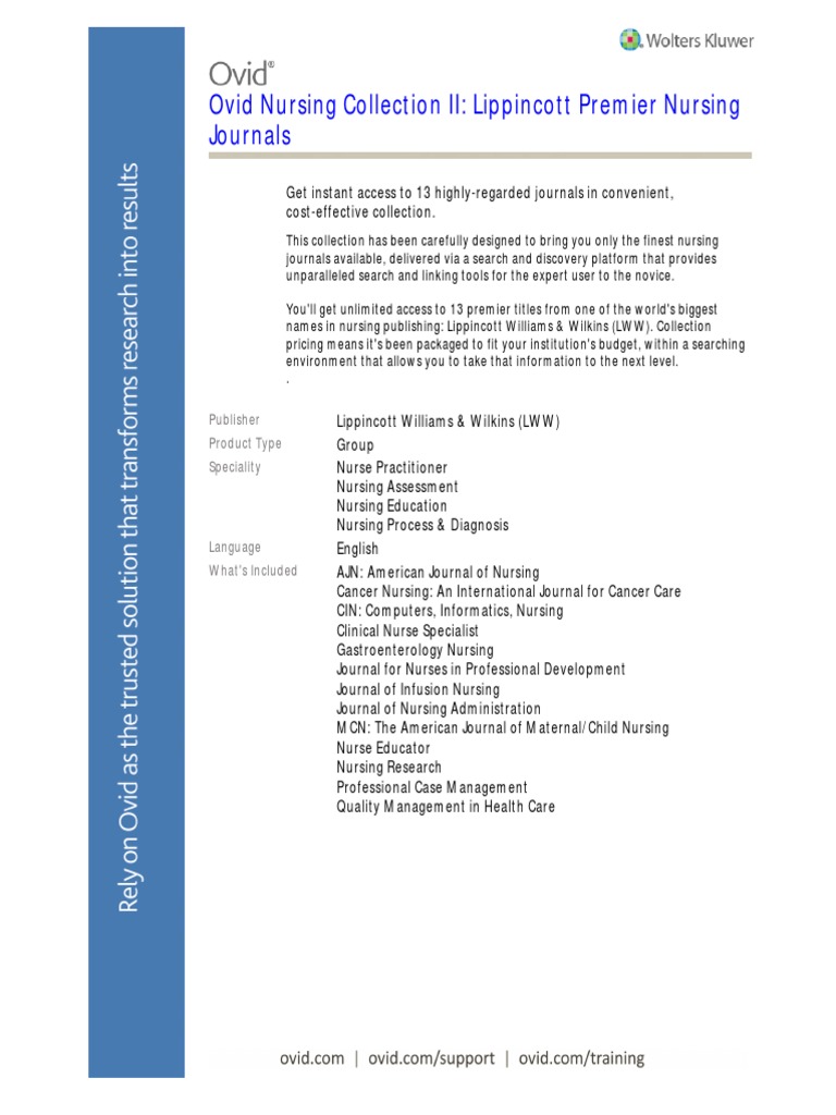 OVID Nursing Collection LWW | PDF | Self-Improvement | Wellness