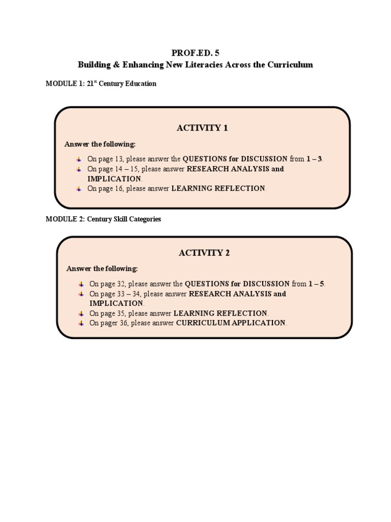 PROF - Ed5 Prelim Activities | PDF