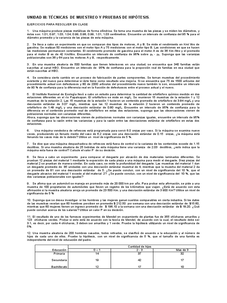 EJ CLASE-U III-enviar | PDF | Desviación Estándar