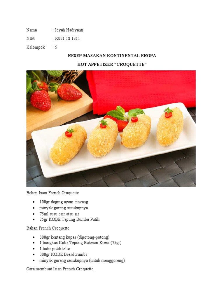 Resep Masakan Kontinental Belanda | PDF