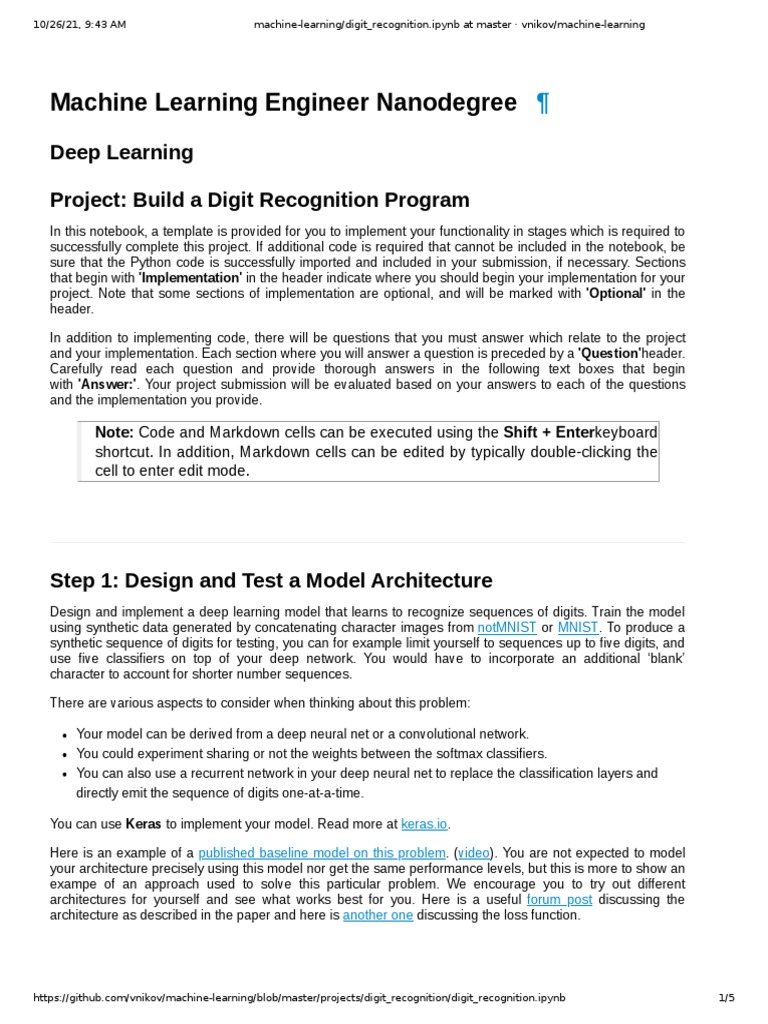 Machine Learning Engineer Nanodegree: Deep Learning Project: Build A Digit Recognition Program ...