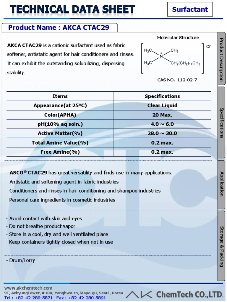 TDS of AKCA CTAC29 | PDF