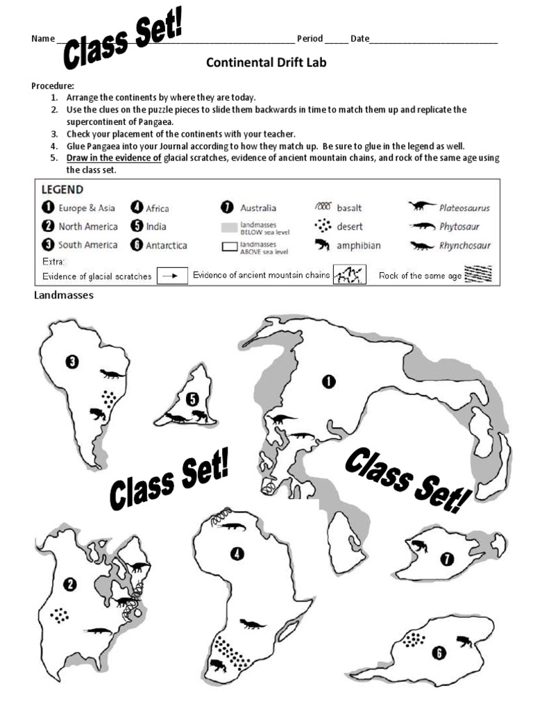 Continental Drift Lab: Landmasses | PDF | Continent | Earth Sciences
