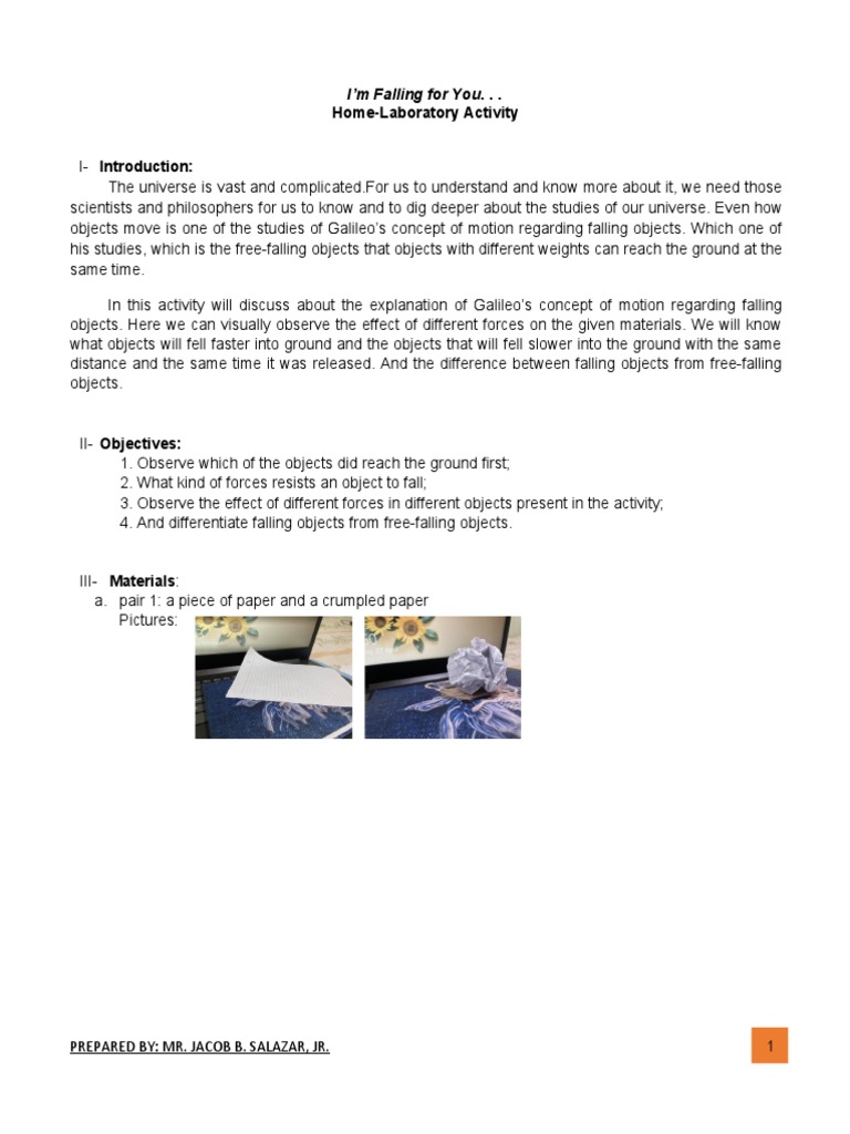 Galileo's Falling Objects Experiment | PDF | Force | Space
