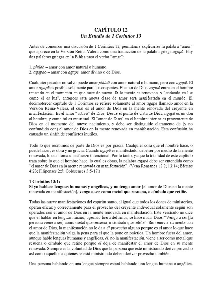 1 Corintios 13 | PDF | Amor | Dios