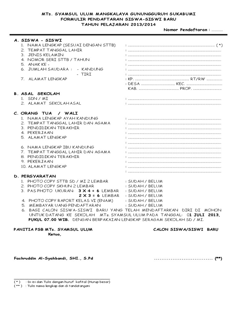 PSB FORMULIR MTs | PDF | Bisnis