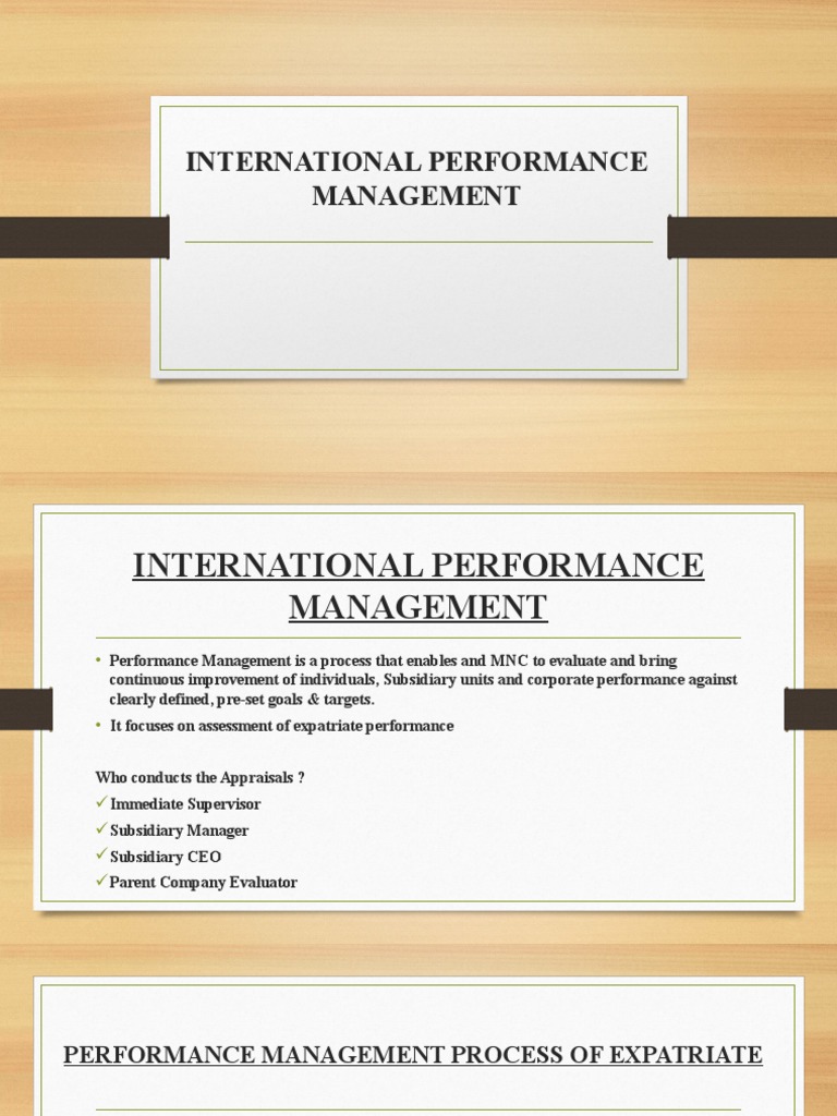 International Performance Management | PDF