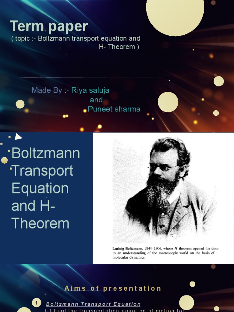 Term Paper Presentation | PDF | Statistical Mechanics | Thermodynamic ...