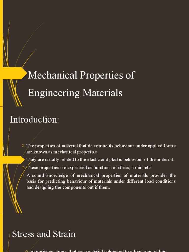 Mechanical Properties of Engineering Materials | PDF | Deformation ...